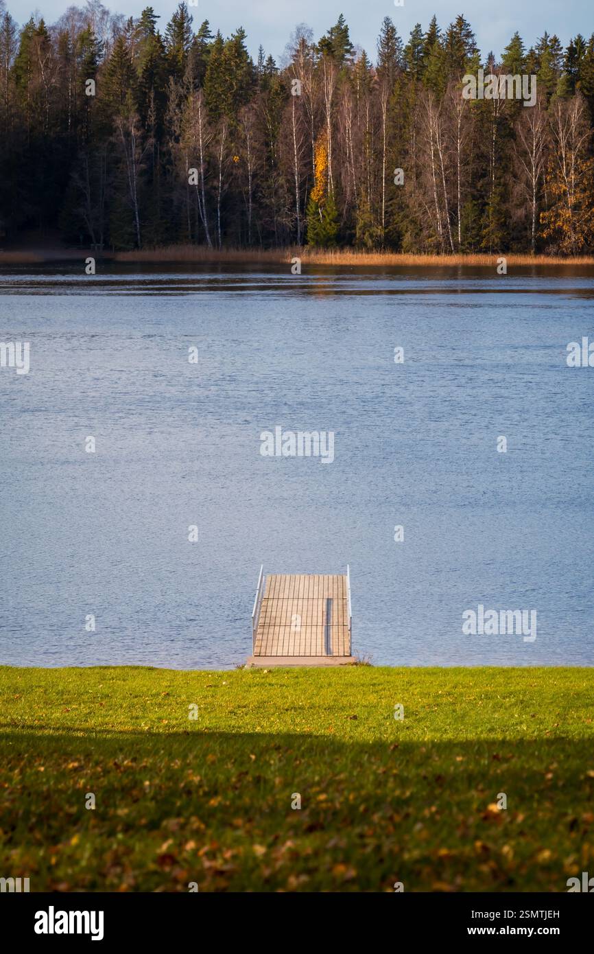 Nordbytjernet in early autumn—green grass, golden leaves, and tranquil ...