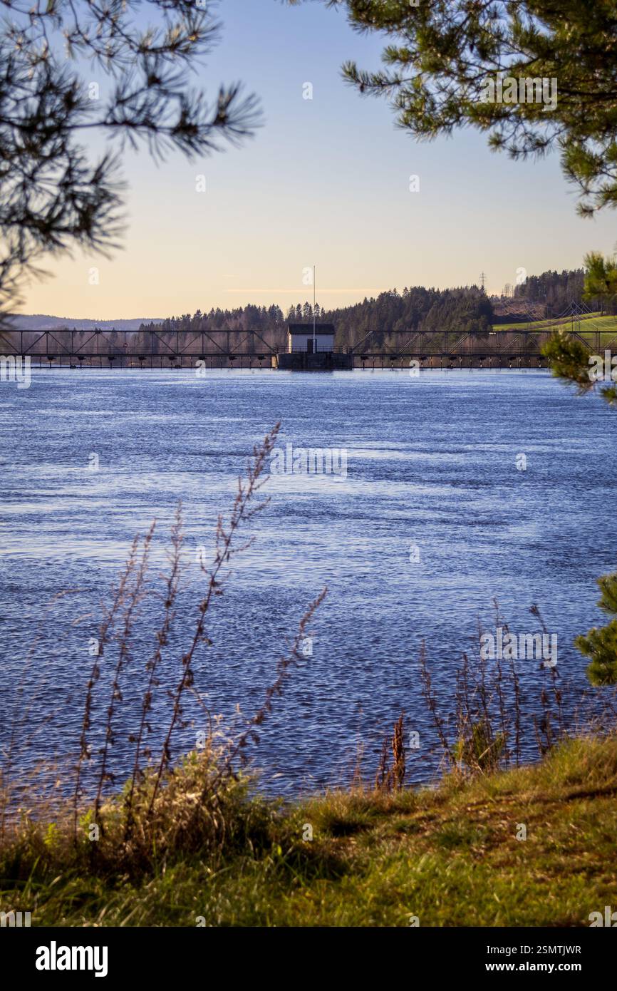 Rånåsfoss where nature force meets human ingenuity. Golden light ...