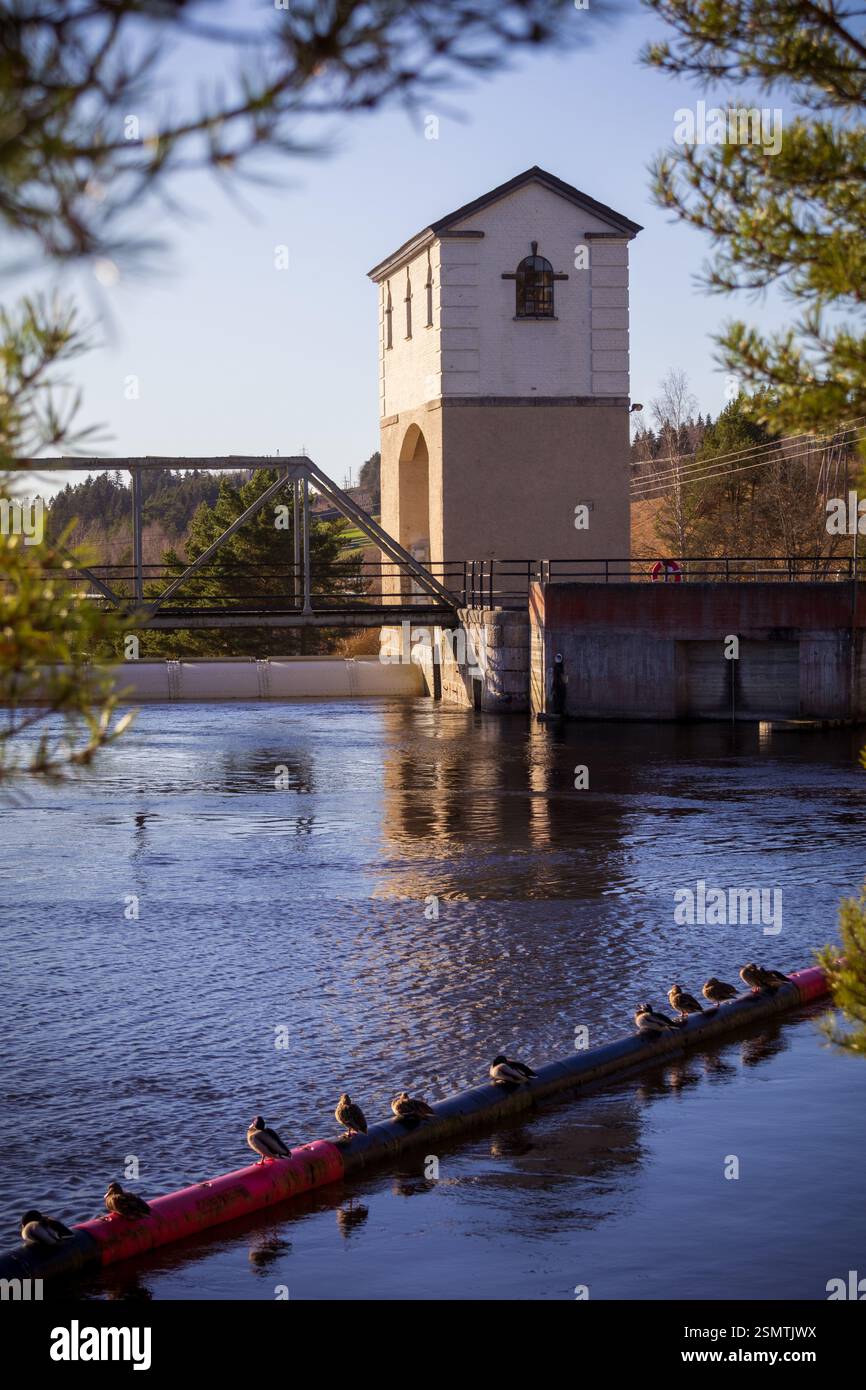Rånåsfoss where nature force meets human ingenuity. Golden light ...