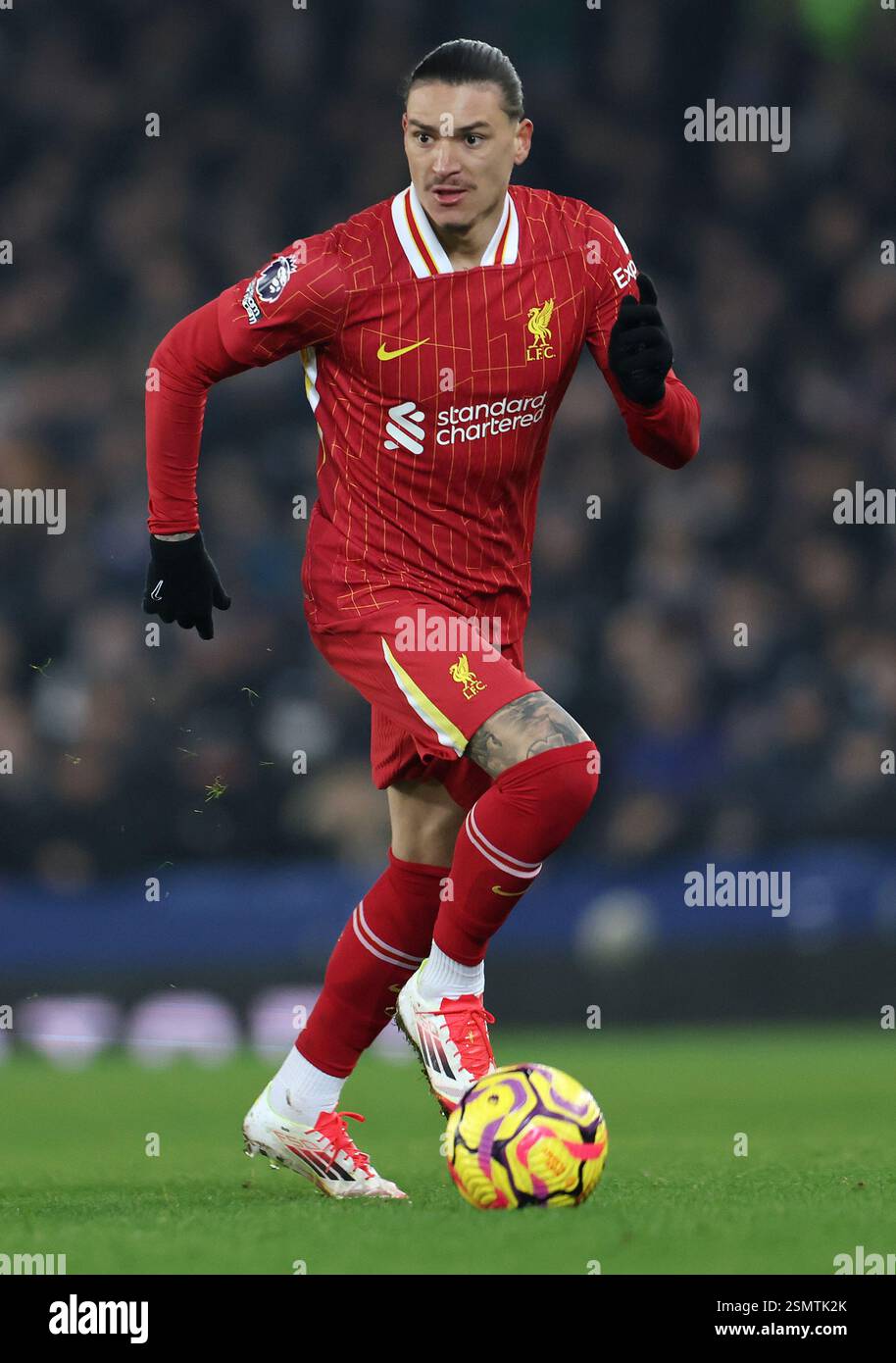 Liverpool, UK. 12th Feb, 2025. Darwin Nunez of Liverpool during the ...