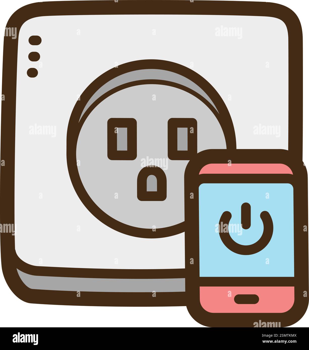 Smart socket vector doodle illustration and graphic. Part of smart ...