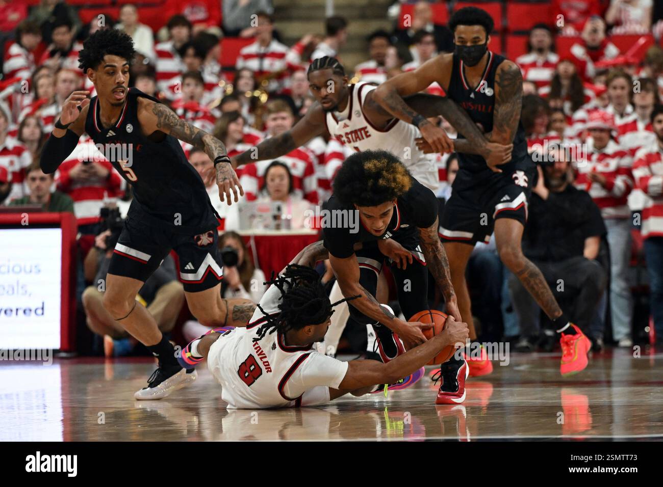 RALEIGH, NC - FEBRUARY 12: North Carolina State Wolfpack guard Jayden ...
