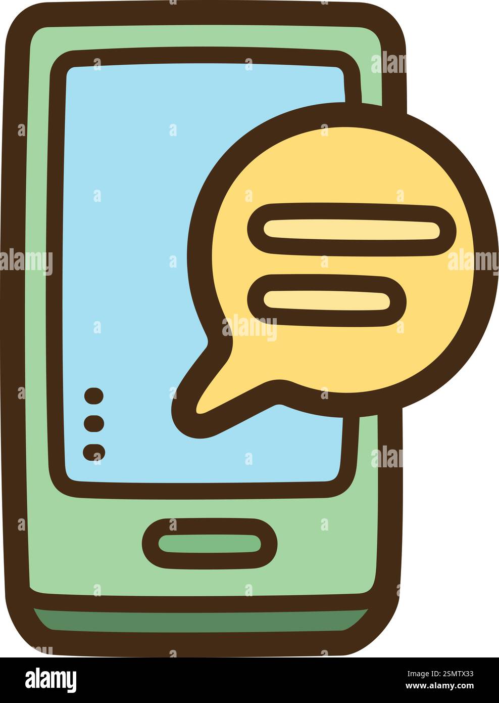 Sms texting vector doodle illustration and graphic. Part of social ...