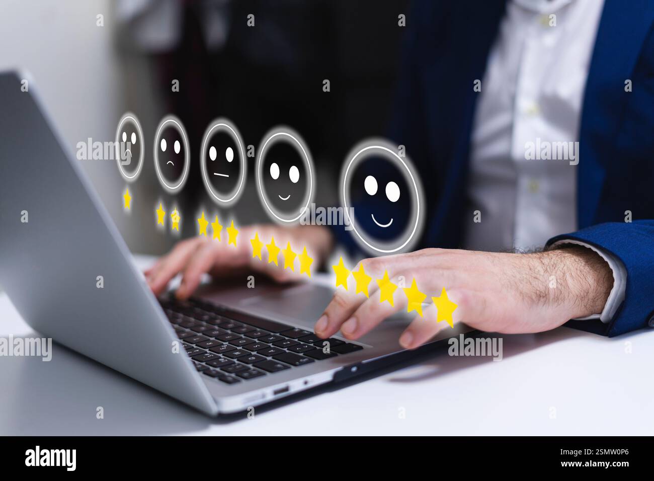 Customer satisfaction survey concept illustrated with a picture and ...