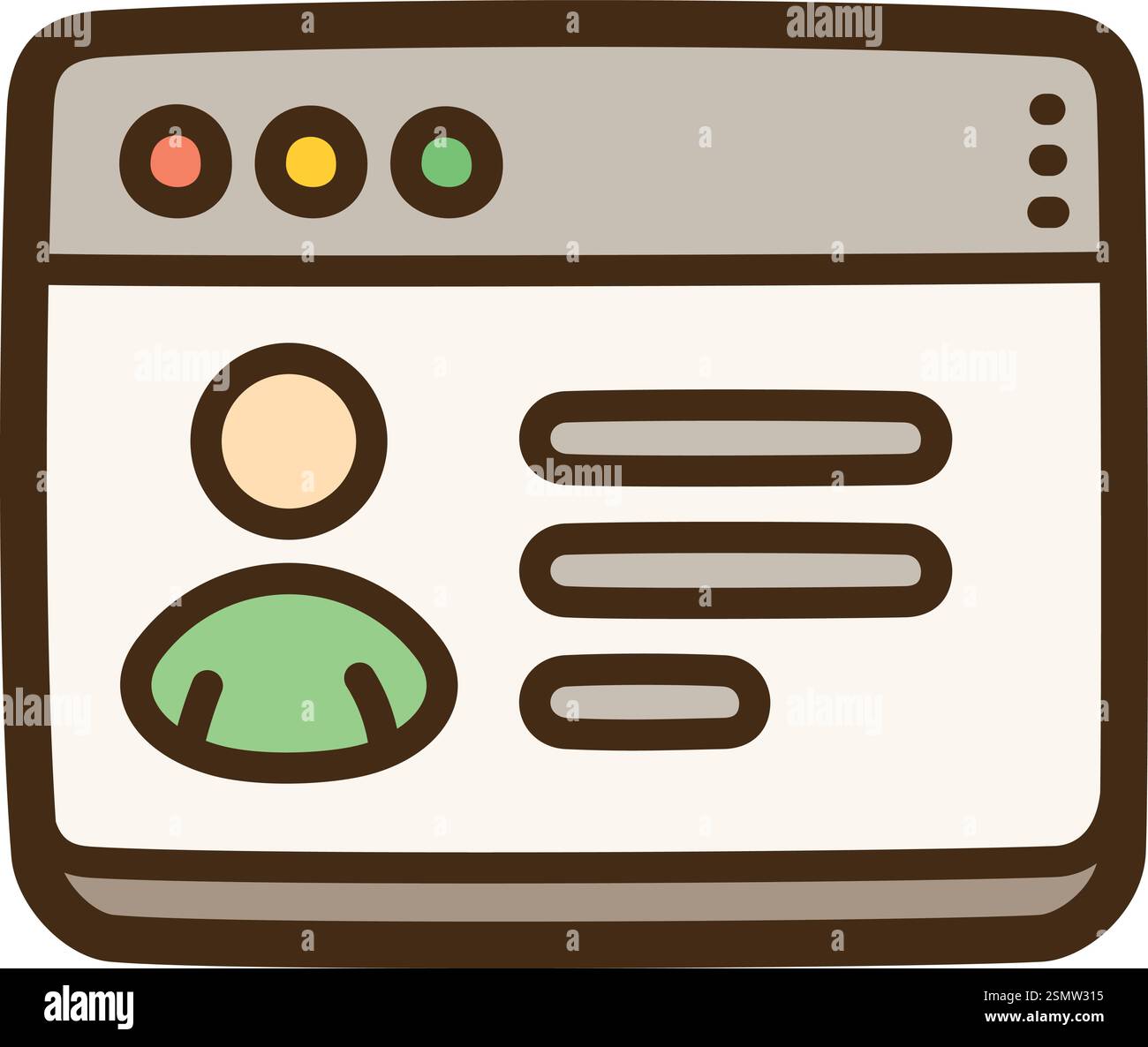 User profile vector doodle illustration and graphic. Part of social ...