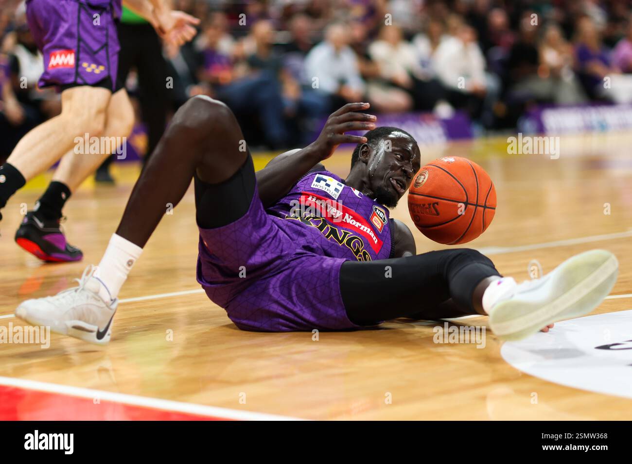 Sydney, Australia. 13th Feb, 2025. Bul Kuol of the Kings falls during ...