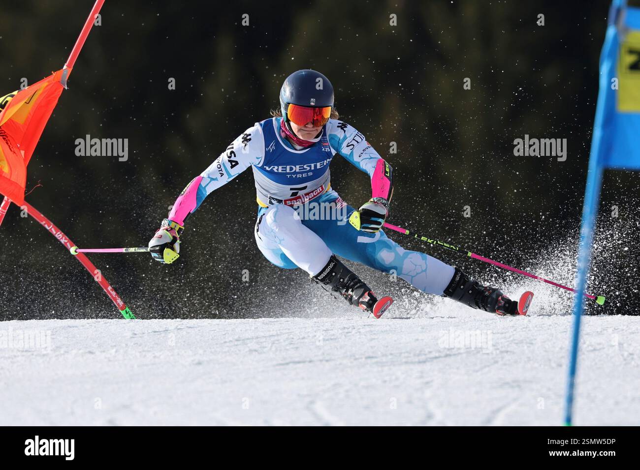 United States' Paula Moltzan competes in a women's giant slalom, at the ...
