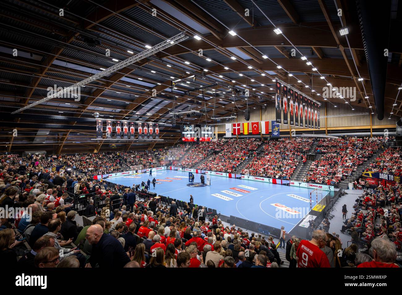 Aalborg, Denmark. 12th Feb, 2025. Sparekassen Danmark Arena seen at the ...