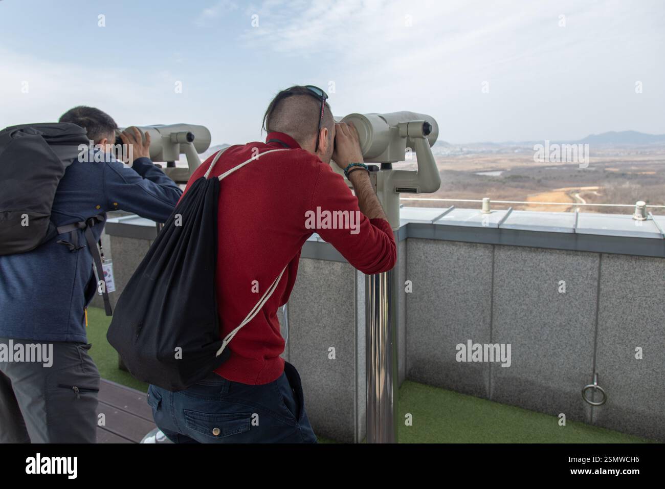 DMZ, Seoul, South Korea - 24-03-2024: DMZ tour with guide visiting Dora ...