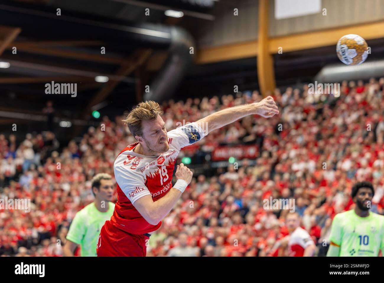 Aalborg, Denmark. 12th Feb, 2025. Kristian Bjornsen (19) of Aalborg ...