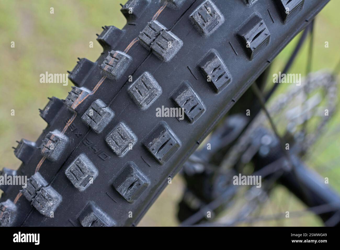 Close-up of tire tread of a modern mountain bike Stock Photo - Alamy
