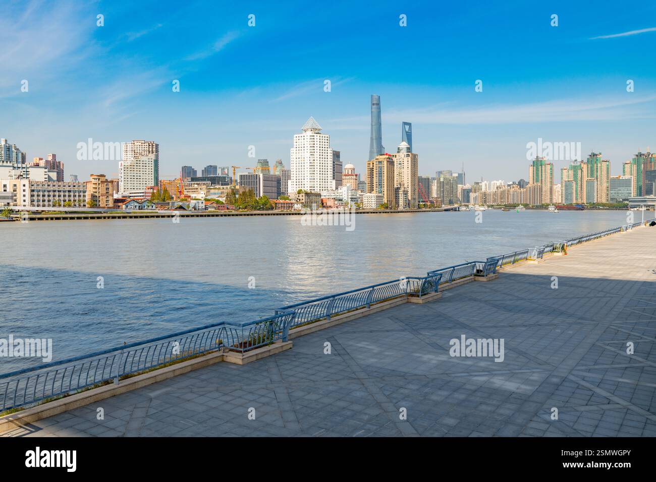 Cityscape near Nanpu Bridge in Pudong New Area, Shanghai, China Stock ...