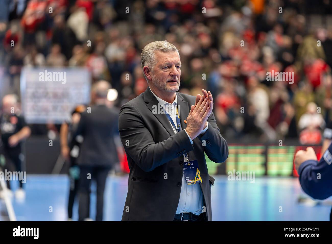 Aalborg, Denmark. 12th Feb, 2025. CEO Jan Larsen of Aalborg Handball ...