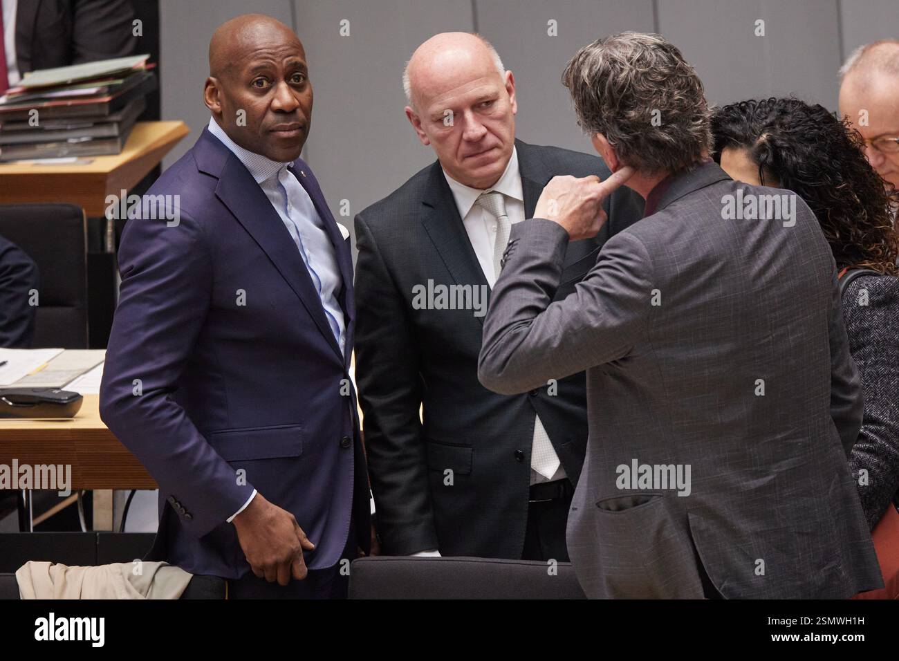 Berlin, Germany. 13th Feb, 2025. Joe Chialo (l-r, CDU), NBerlin's ...