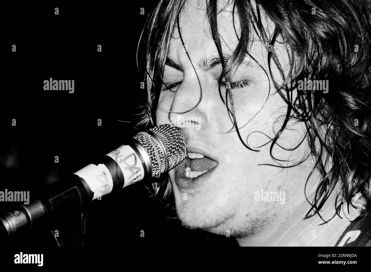 David McCabe, singer and guitarist with THE ZUTONS at Cardiff Welsh ...