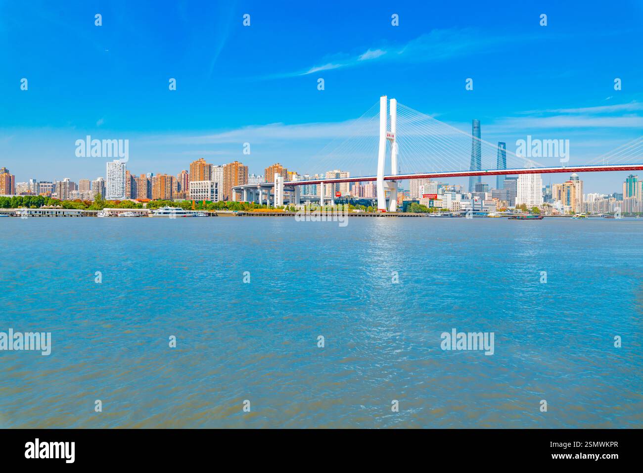 Cityscape near Nanpu Bridge in Pudong New Area, Shanghai, China Stock ...