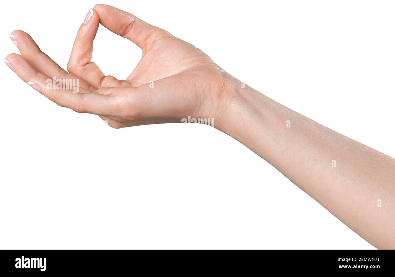 Hand gesture displaying the sign for approval or agreement in neutral ...