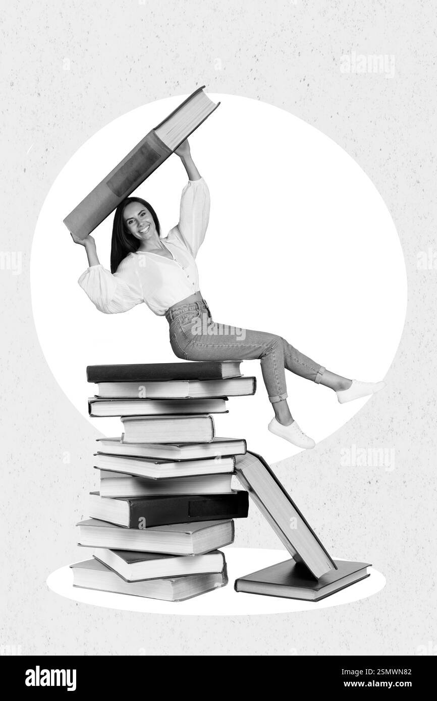 Creative photo 3d collage artwork poster postcard picture of pretty ...