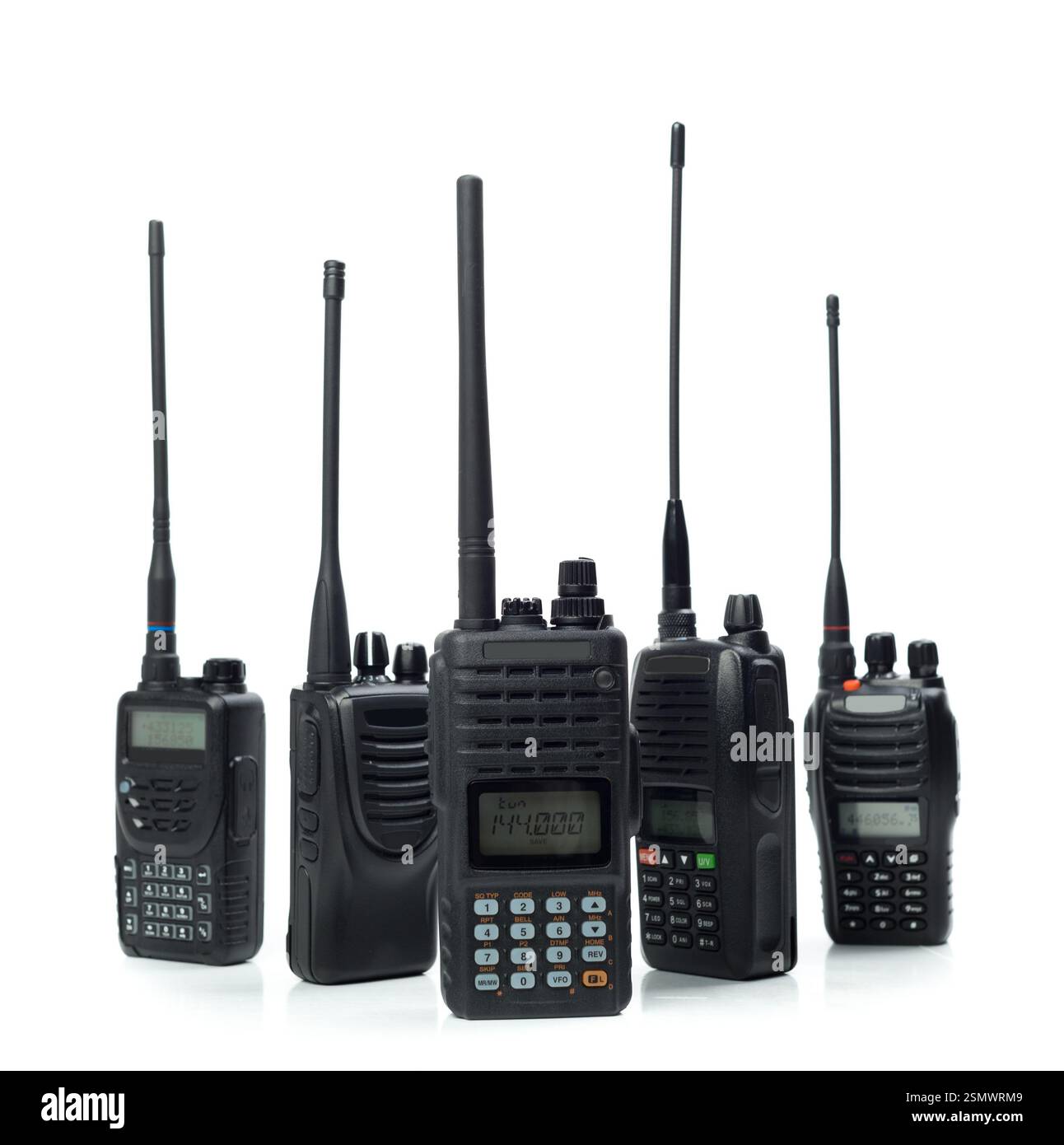 Collection of various handheld radio devices used for communication in ...