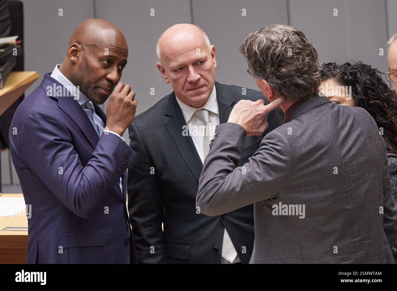 Berlin, Germany. 13th Feb, 2025. Joe Chialo (l-r, CDU), NBerlin's ...