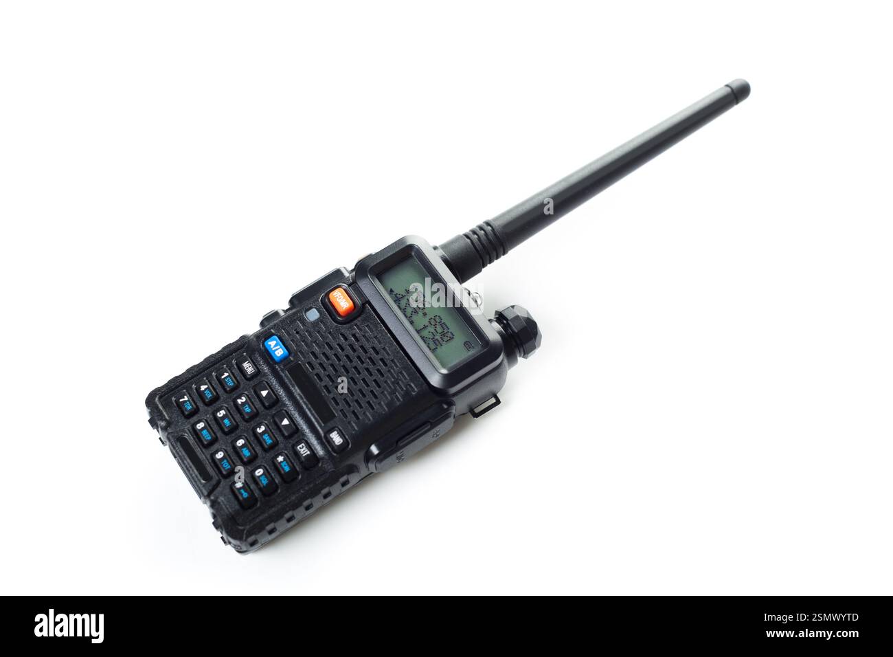Ham radio transceiver with digital display and extended antenna for ...