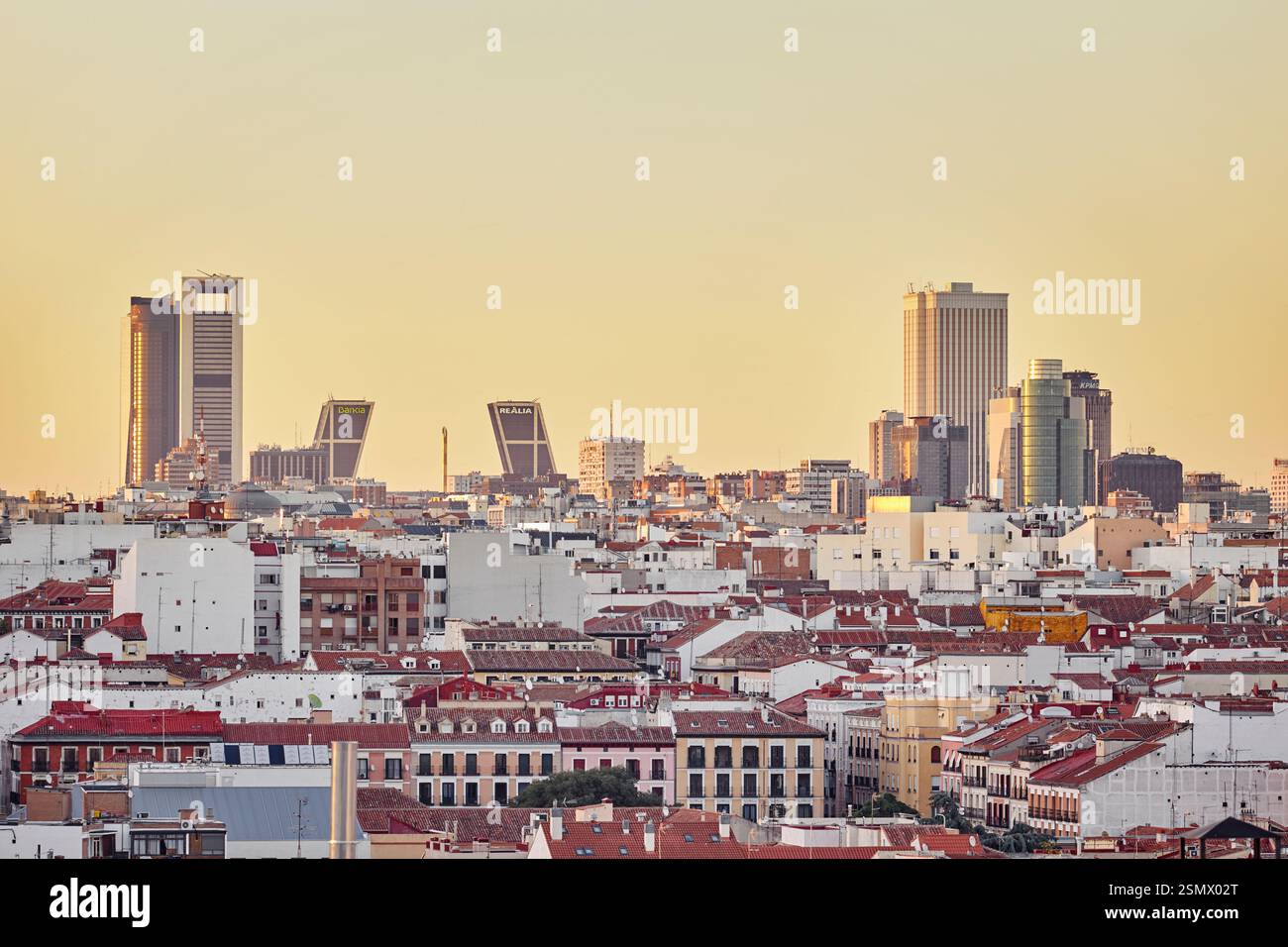 Centro district with financial district of Azca skyline at the ...