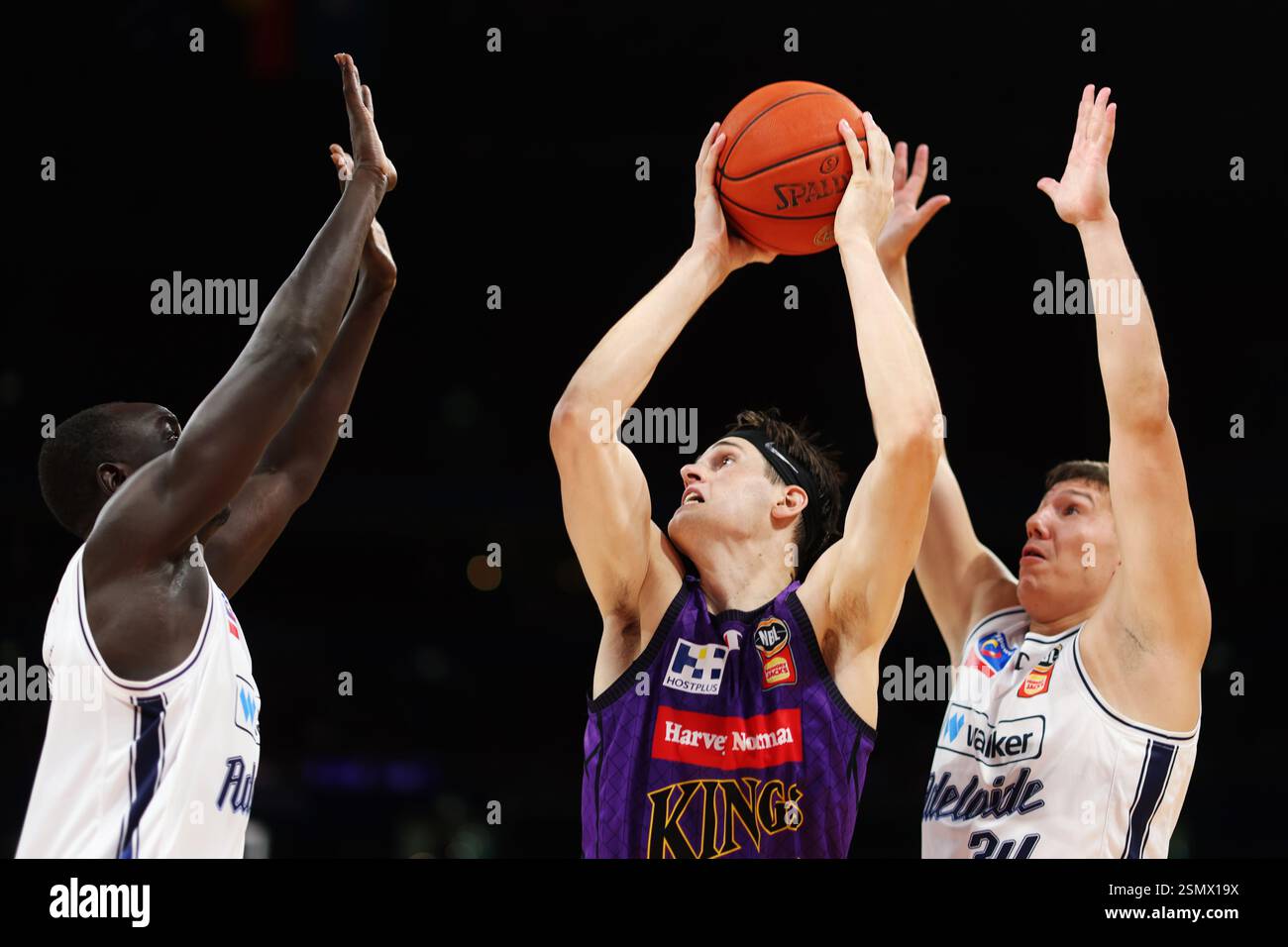 Sydney, Australia. 13th Feb, 2025. Alex Toohey of the Kings shoots ...