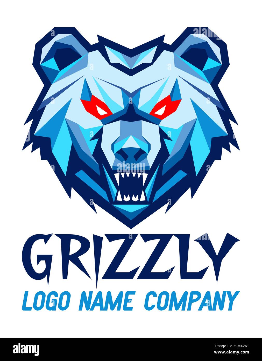 bear grizzly logo creative and original for your business or company logotype vector ...