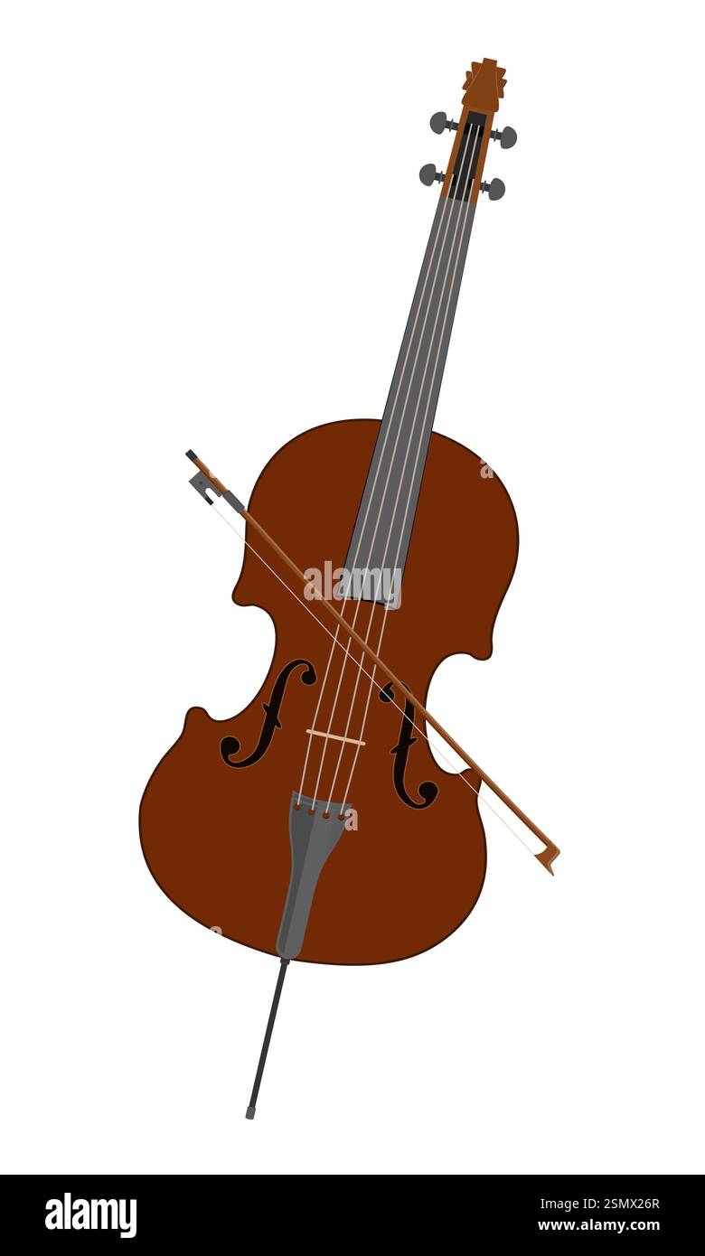 cello musical instrument flat style vector illustration isolated on ...