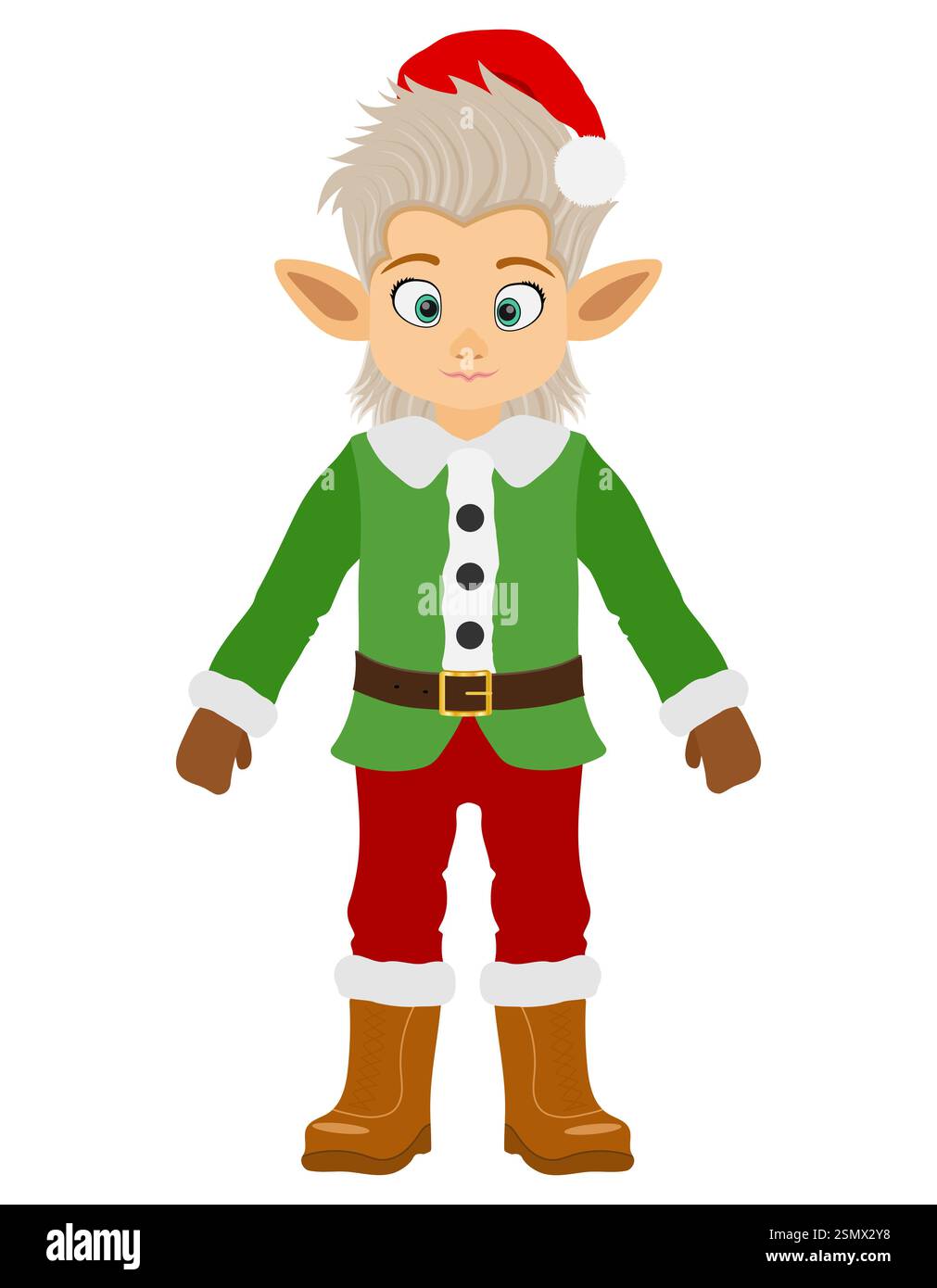 christmas elf santa claus helper flat style vector illustration ...