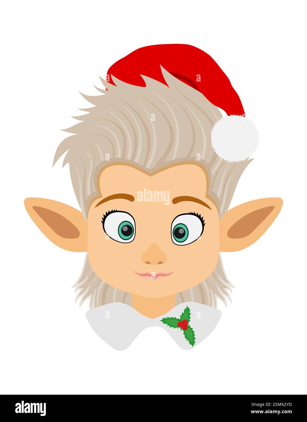 christmas elf santa claus helper flat style vector illustration ...