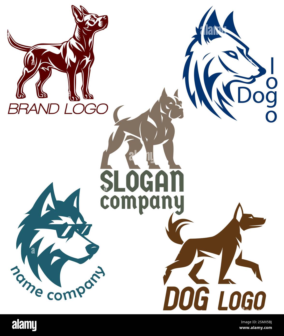 dog logo creative and original for your business or company set ...