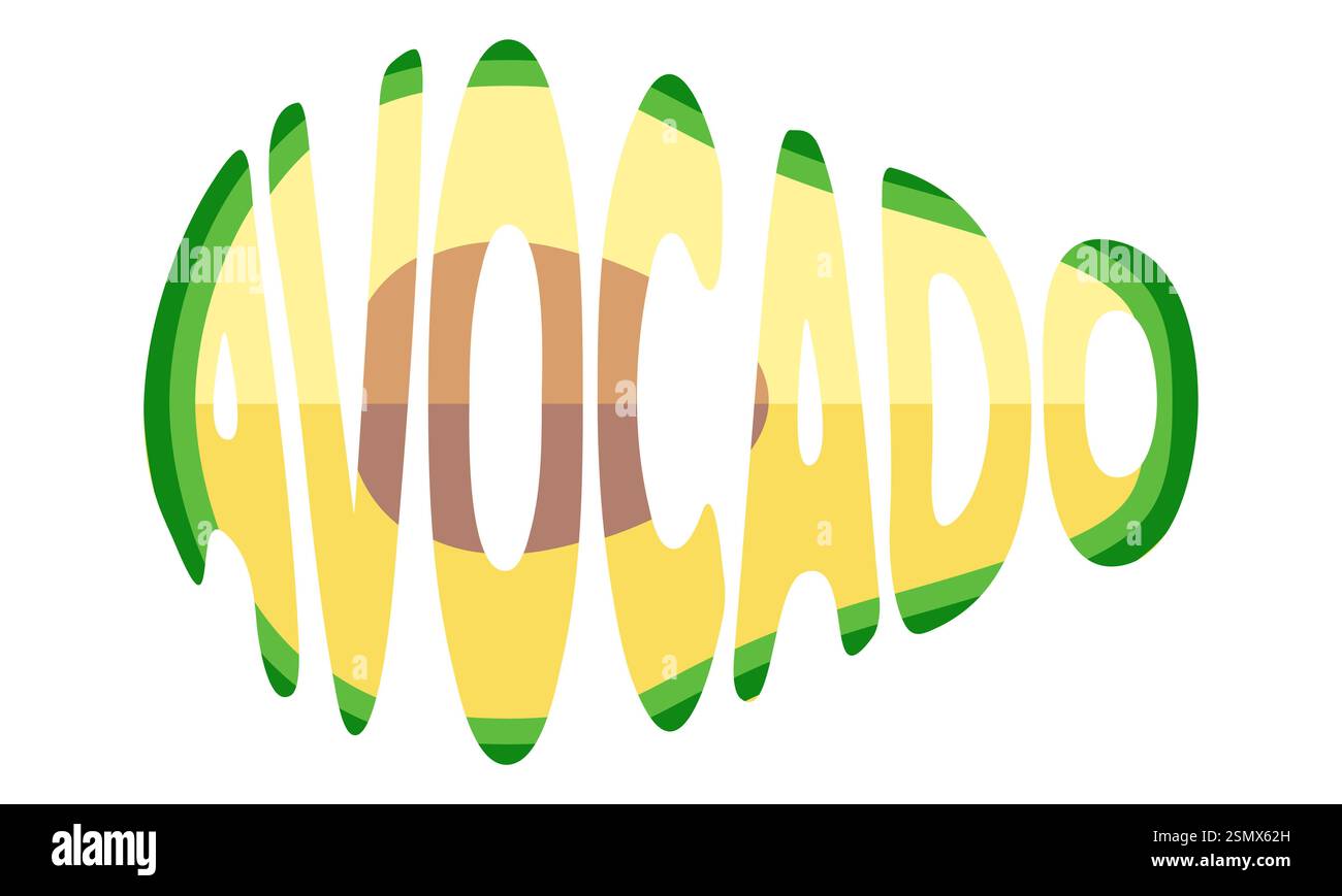 avocado name of a fruits in the form a fruit logo creative and original ...