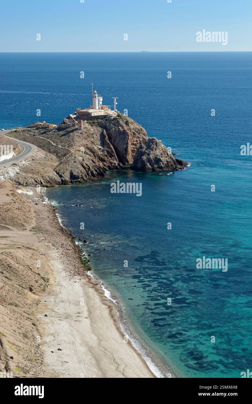 Cabo de Gata lighthouse and Corralete Beach, Cabo de Gata-Nijar Natural ...