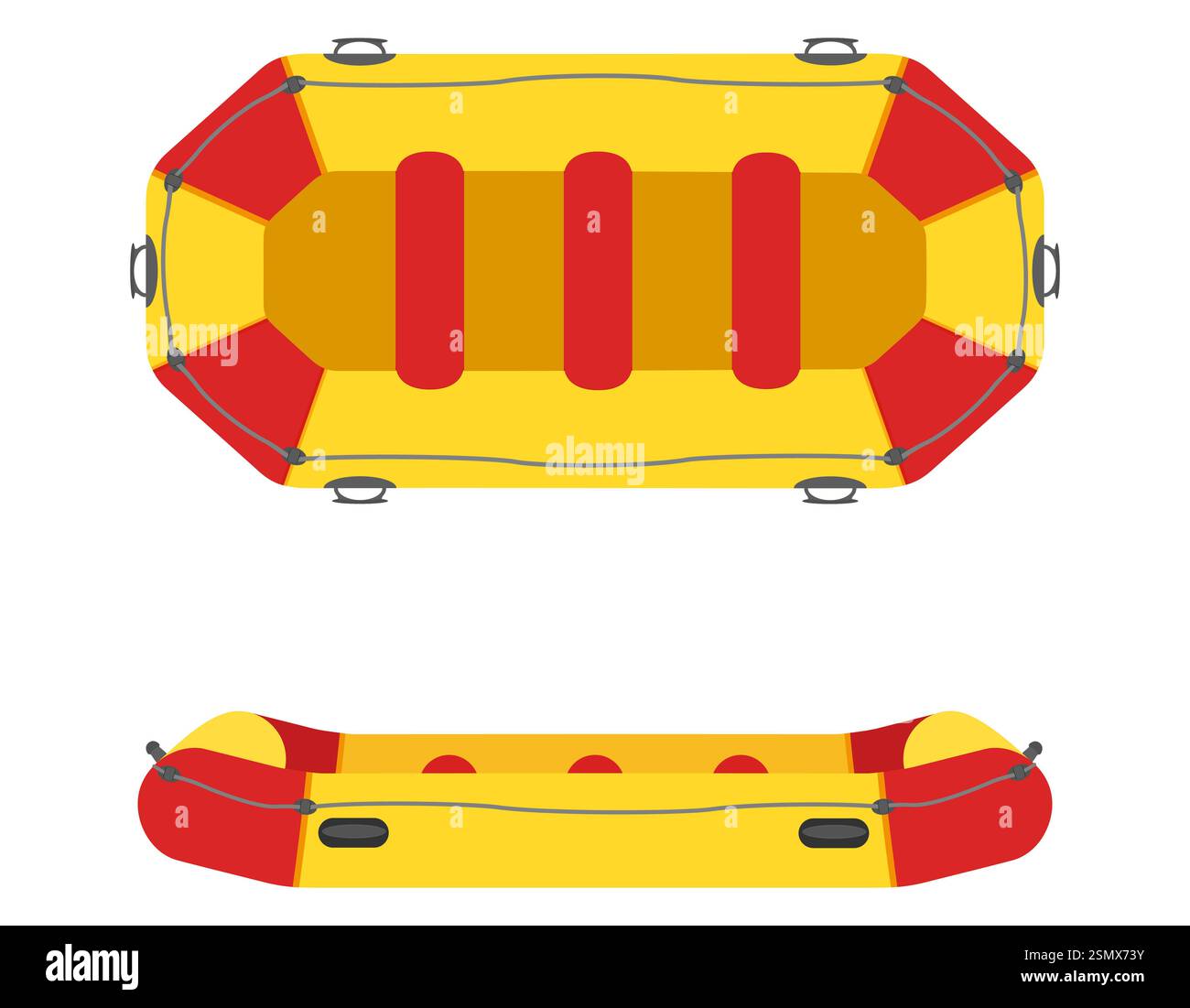 inflatable rafting boat flat style vector illustration isolated on ...