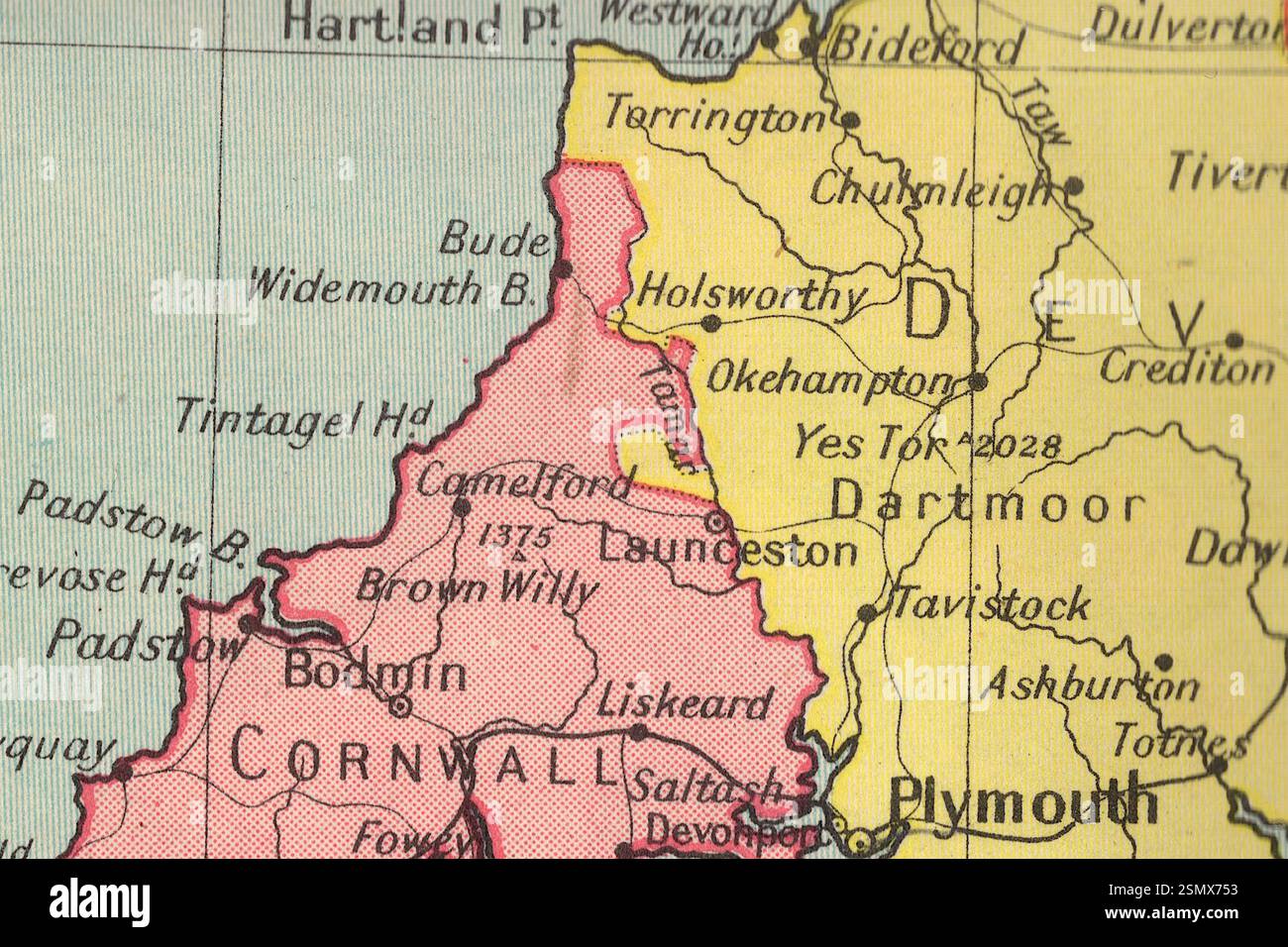 Devon and cornwall map hi-res stock photography and images - Alamy