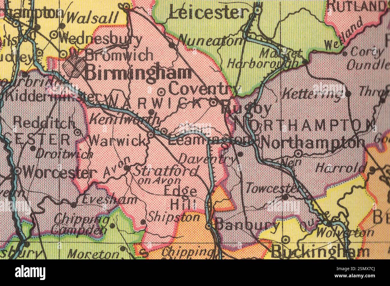 A vintage political map of Great Britain showing the county of ...