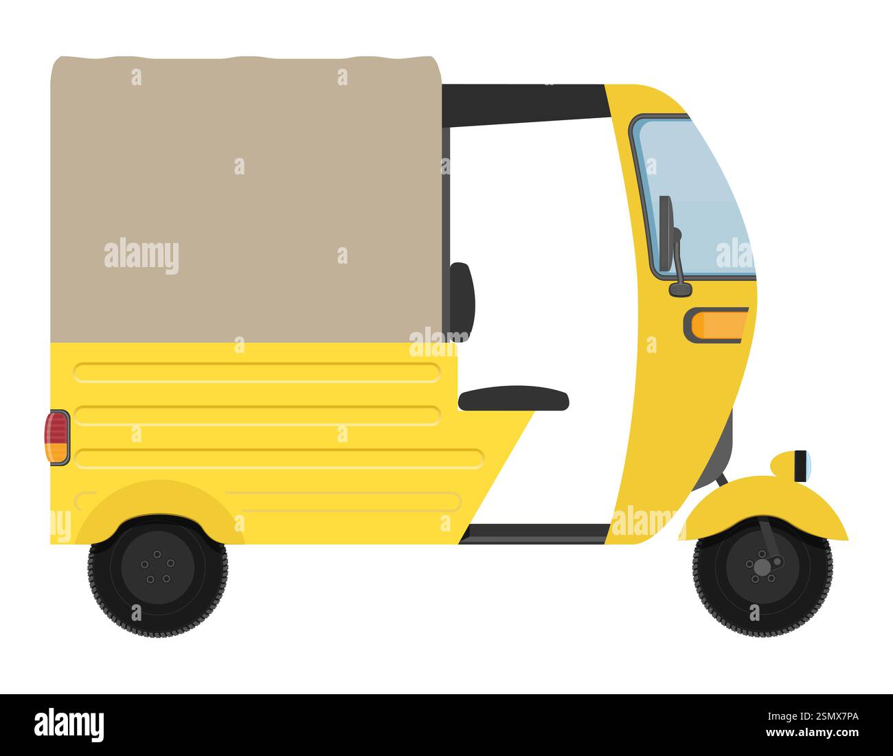 motor rickshaw tuk-tuk indian taxi transport flat style vector ...