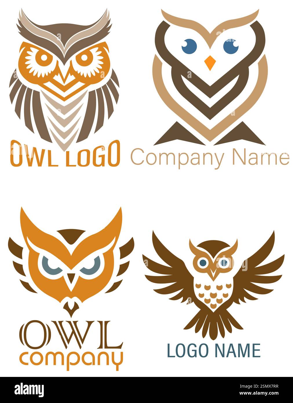 owl logo creative and original for your business or company set ...