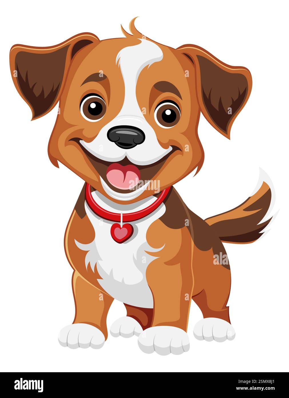 small puppy dog flat cartoon vector illustration isolated on white ...