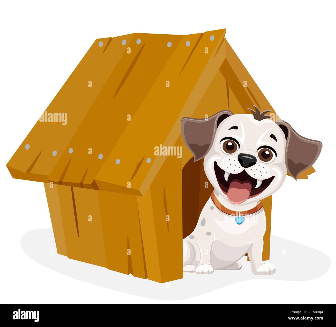 small puppy dog flat cartoon vector illustration isolated on white ...