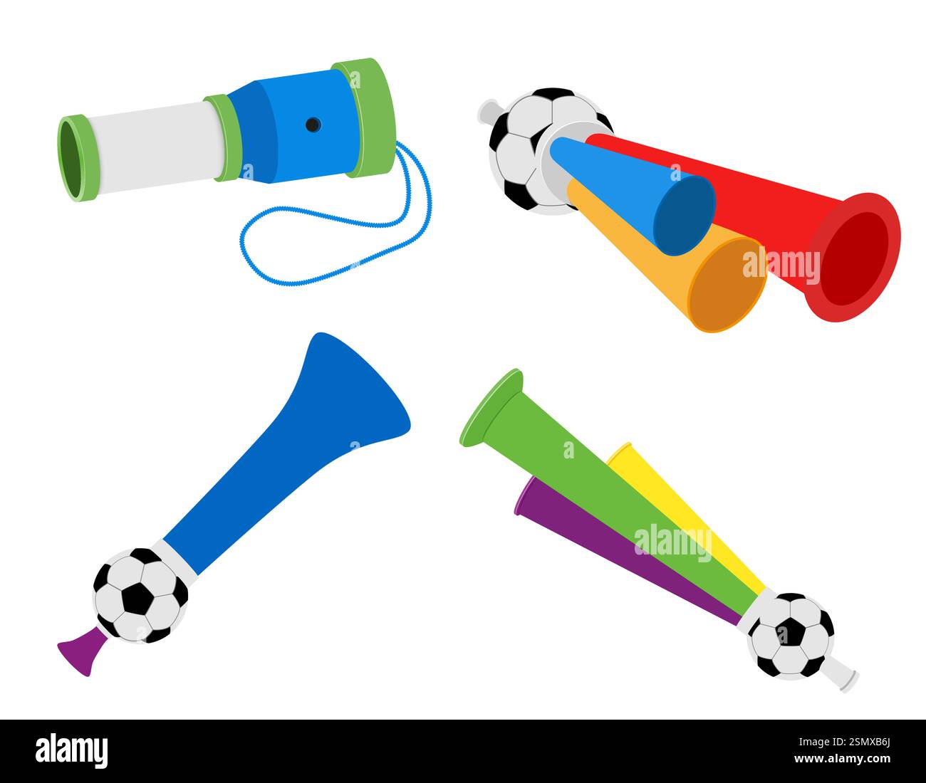 soccer football fan items and accessories flat style vector ...