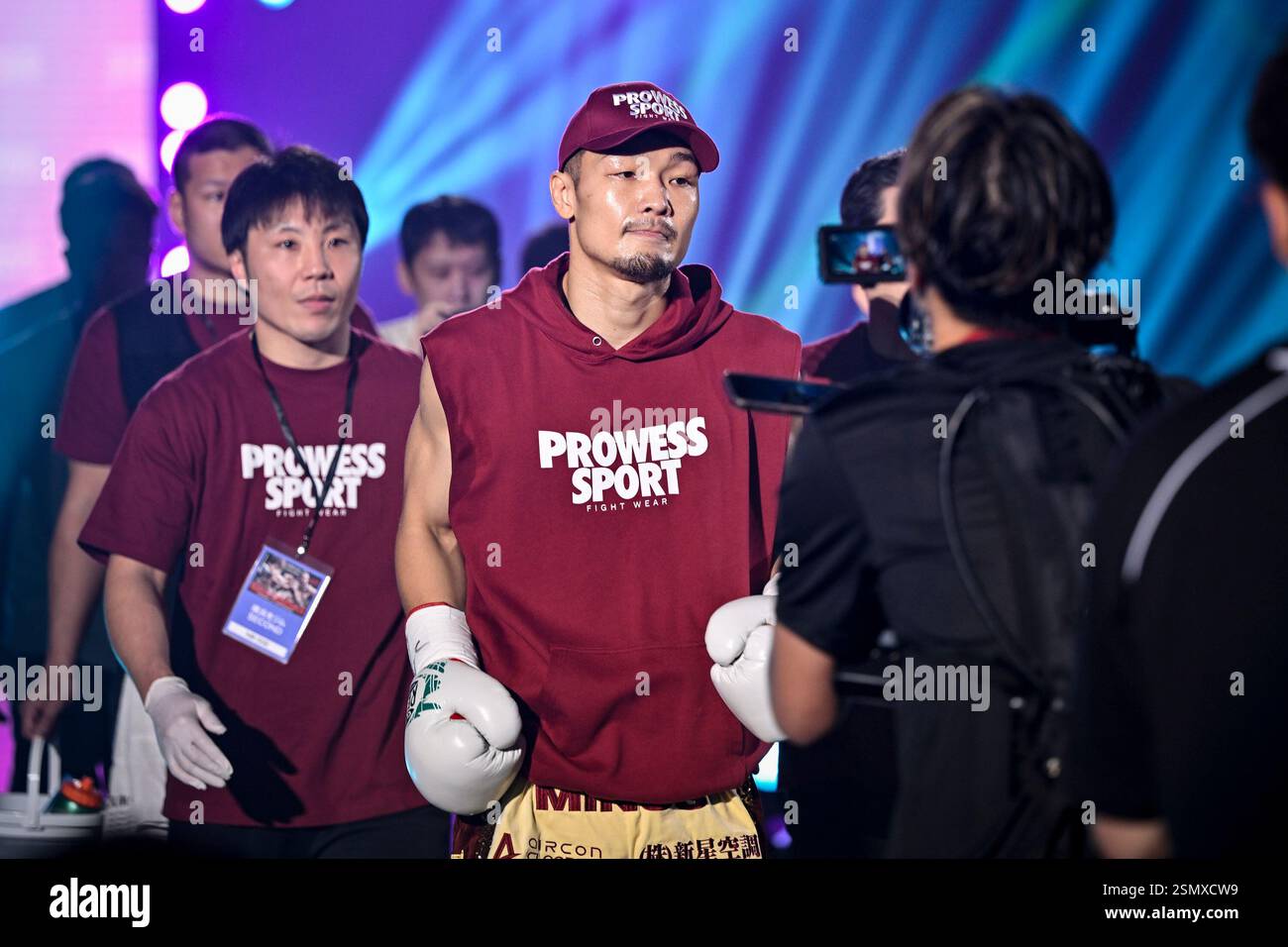Tokyo, Japan. 24th Jan, 2025. Challenger Shoki Sakai enters the ring before the OPBF and WBO ...