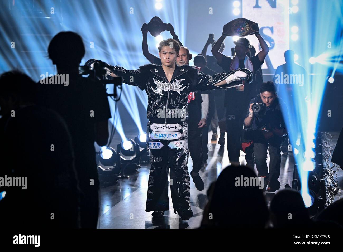 Tokyo, Japan. 24th Jan, 2025. Champion Jin Sasaki enters the ring before his OPBF and WBO Asia ...