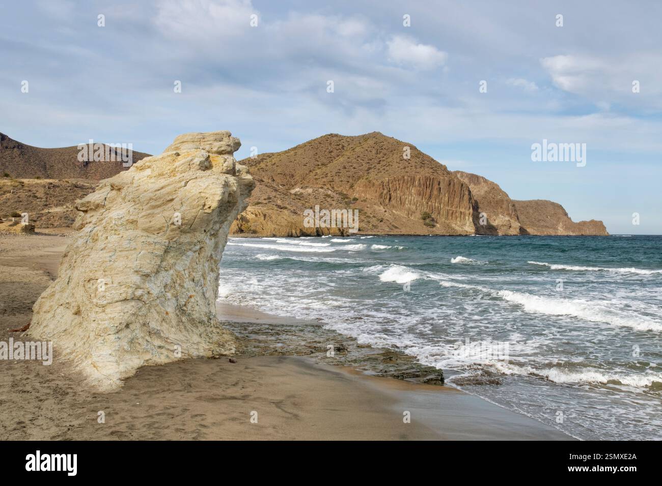 The White Rock (Penon Blanca), a remnant of fossilised dune on Penon ...