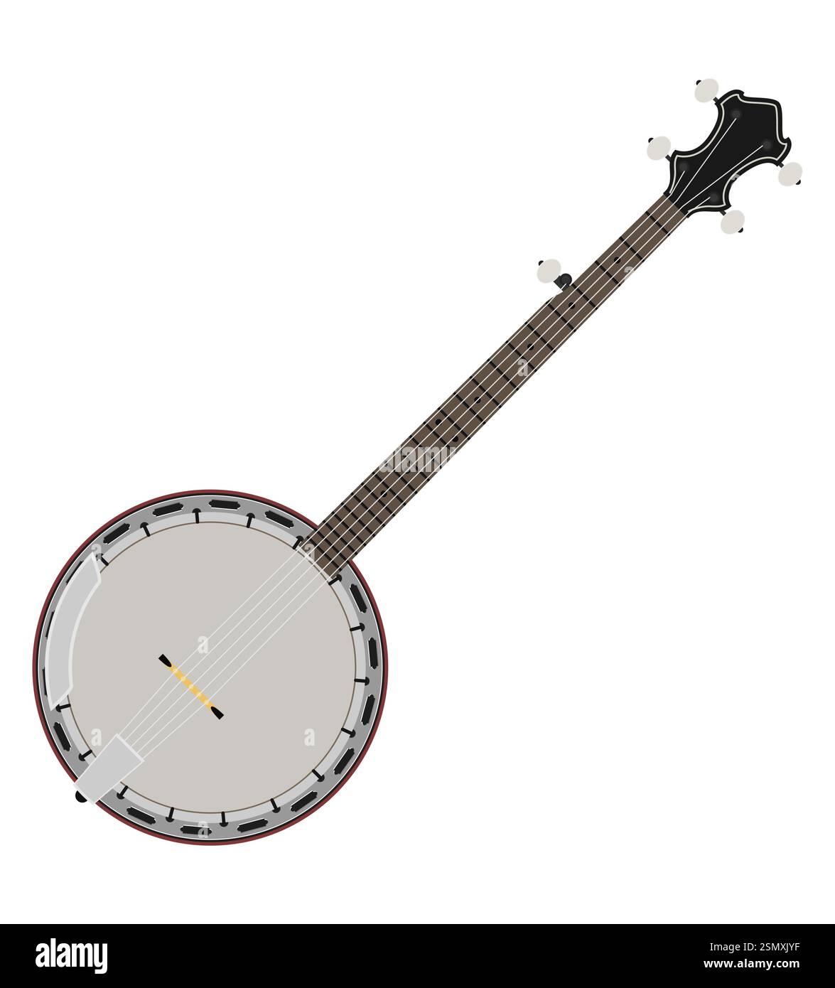 banjo musical instrument flat style vector illustration isolated on ...