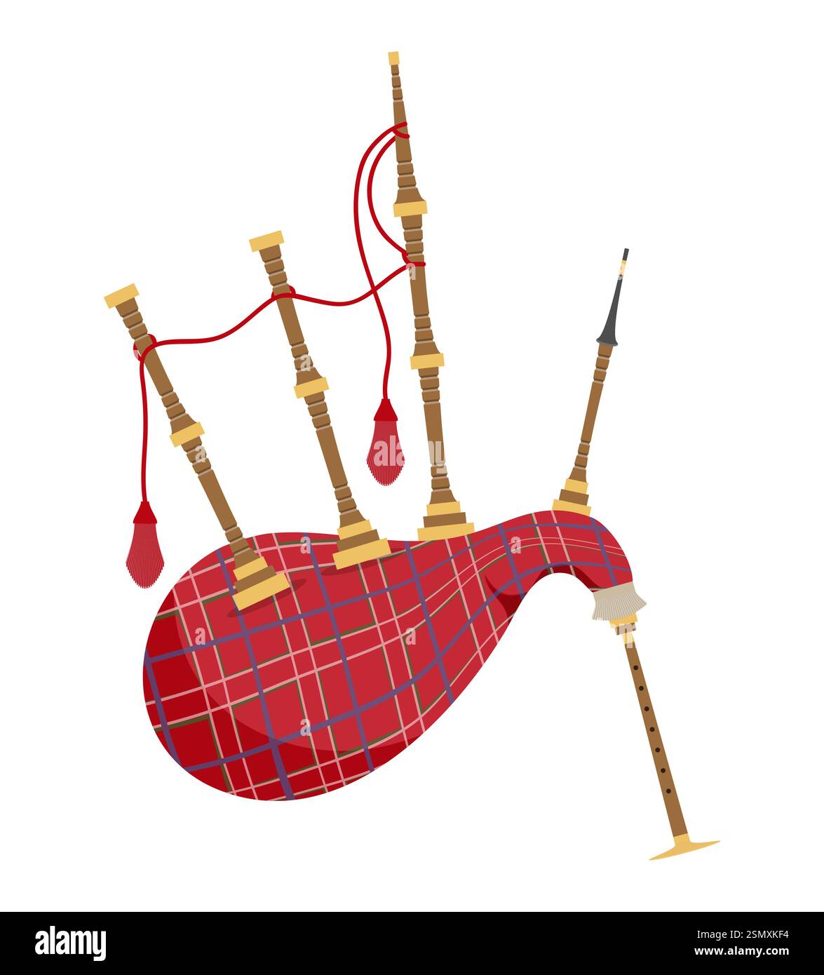 bagpipes musical instrument flat style vector illustration isolated on ...