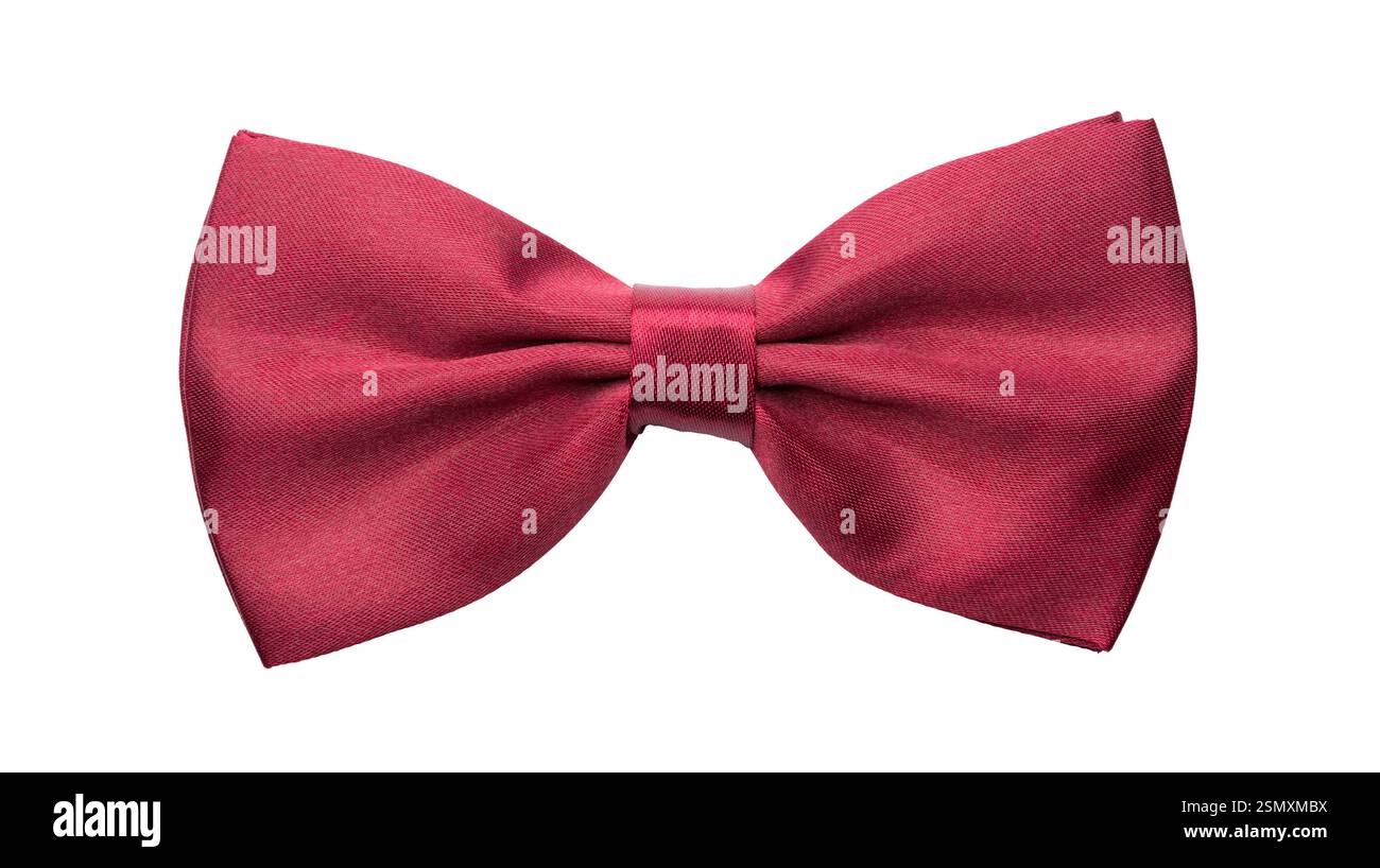 Red pink satin bow tie, formal dress code necktie accessory Stock Photo ...