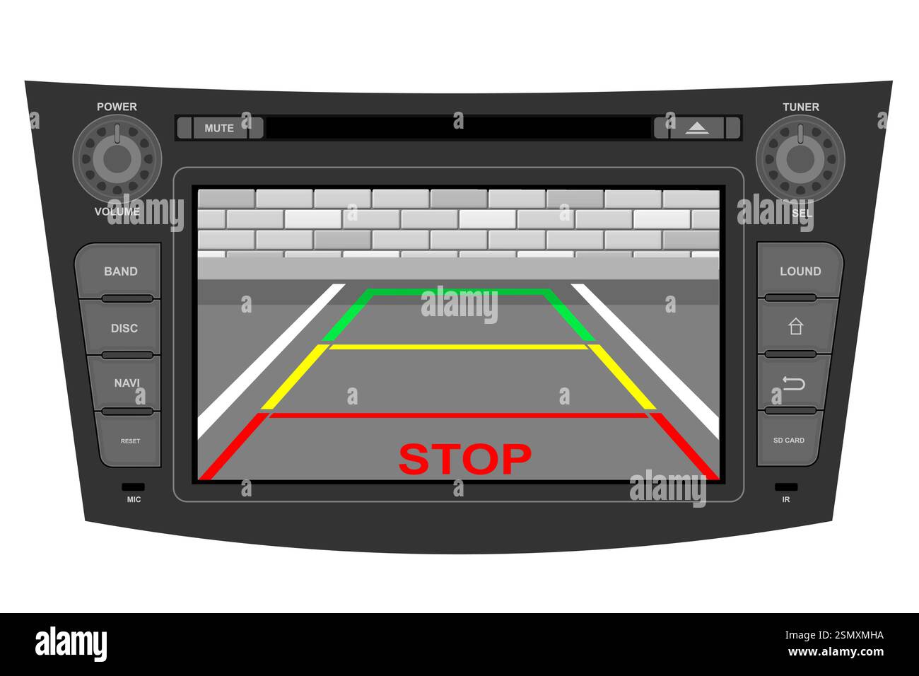 car multimedia with touchscreen vector illustration flat style isolated ...