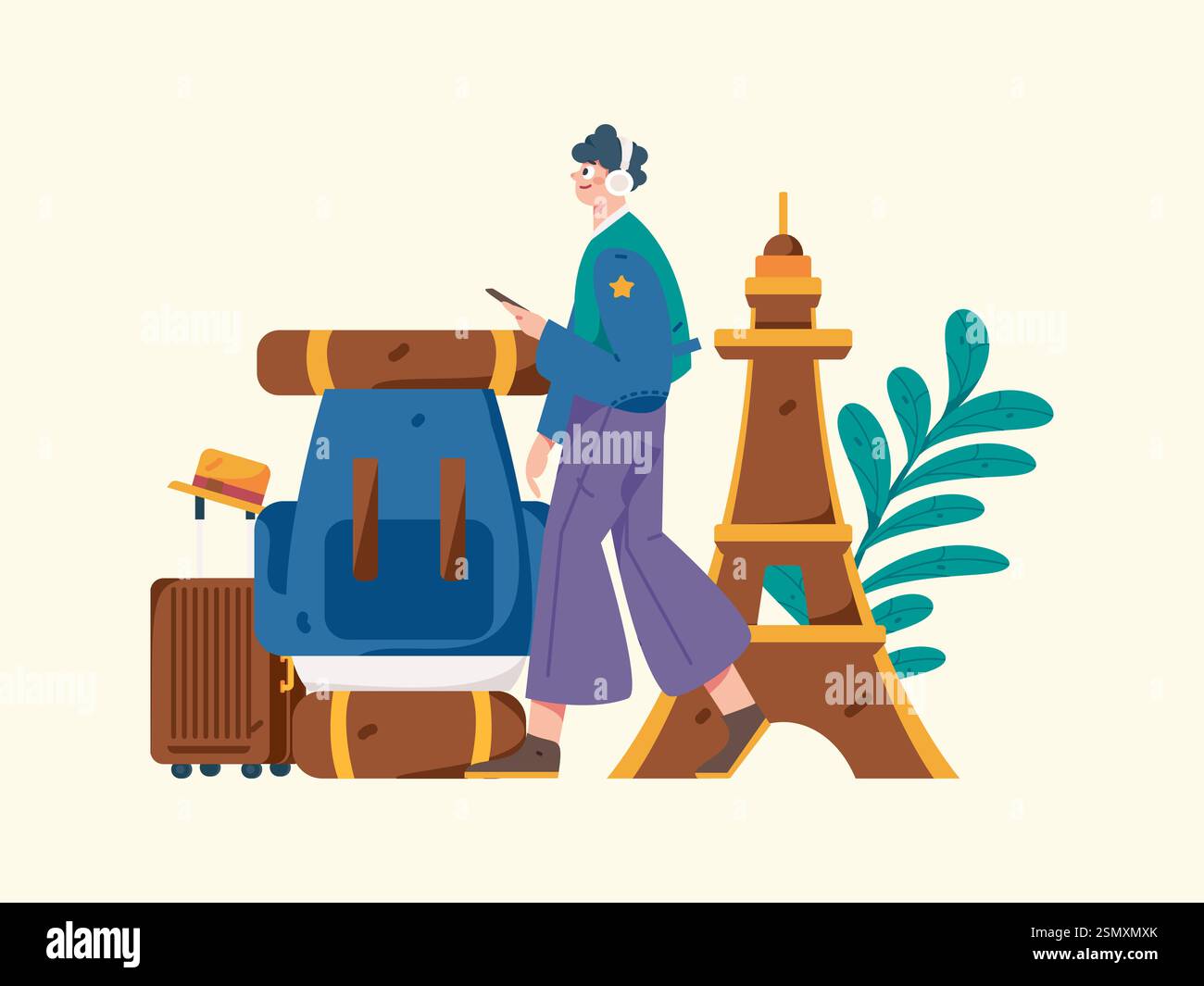 Holiday travel travel characters internet background vector hand drawn ...